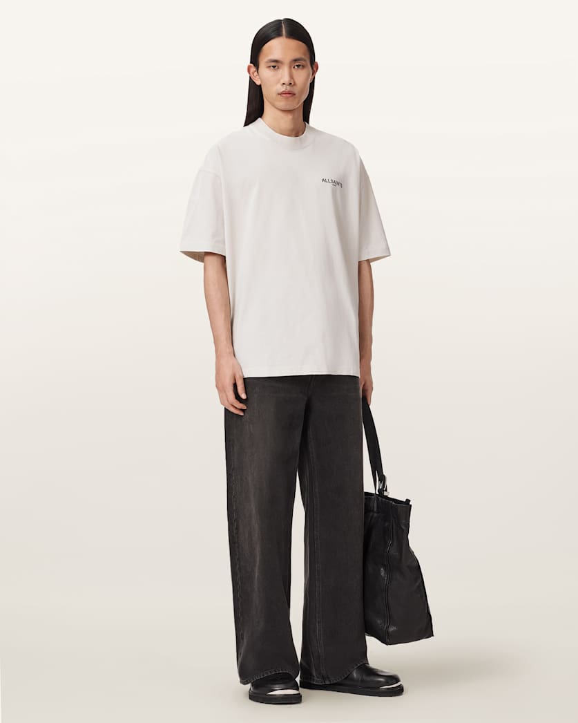 Hallis Oversized Graphic T-Shirt DUSK WHITE | ALLSAINTS FR